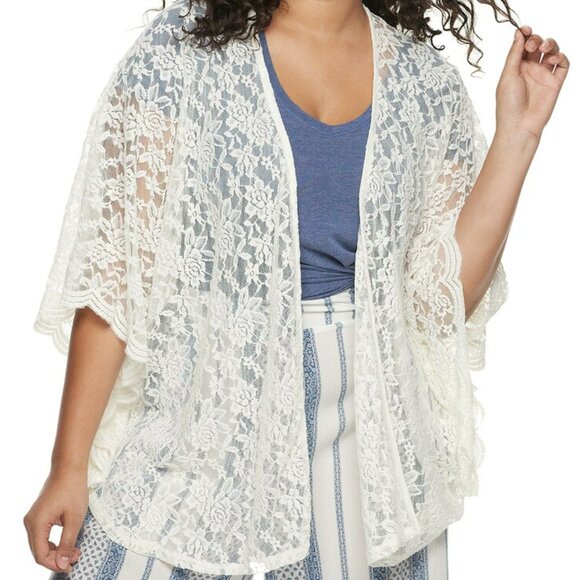 Liberty Love | Tops | Open Front Lace Kimono Cardigan | Poshmark
